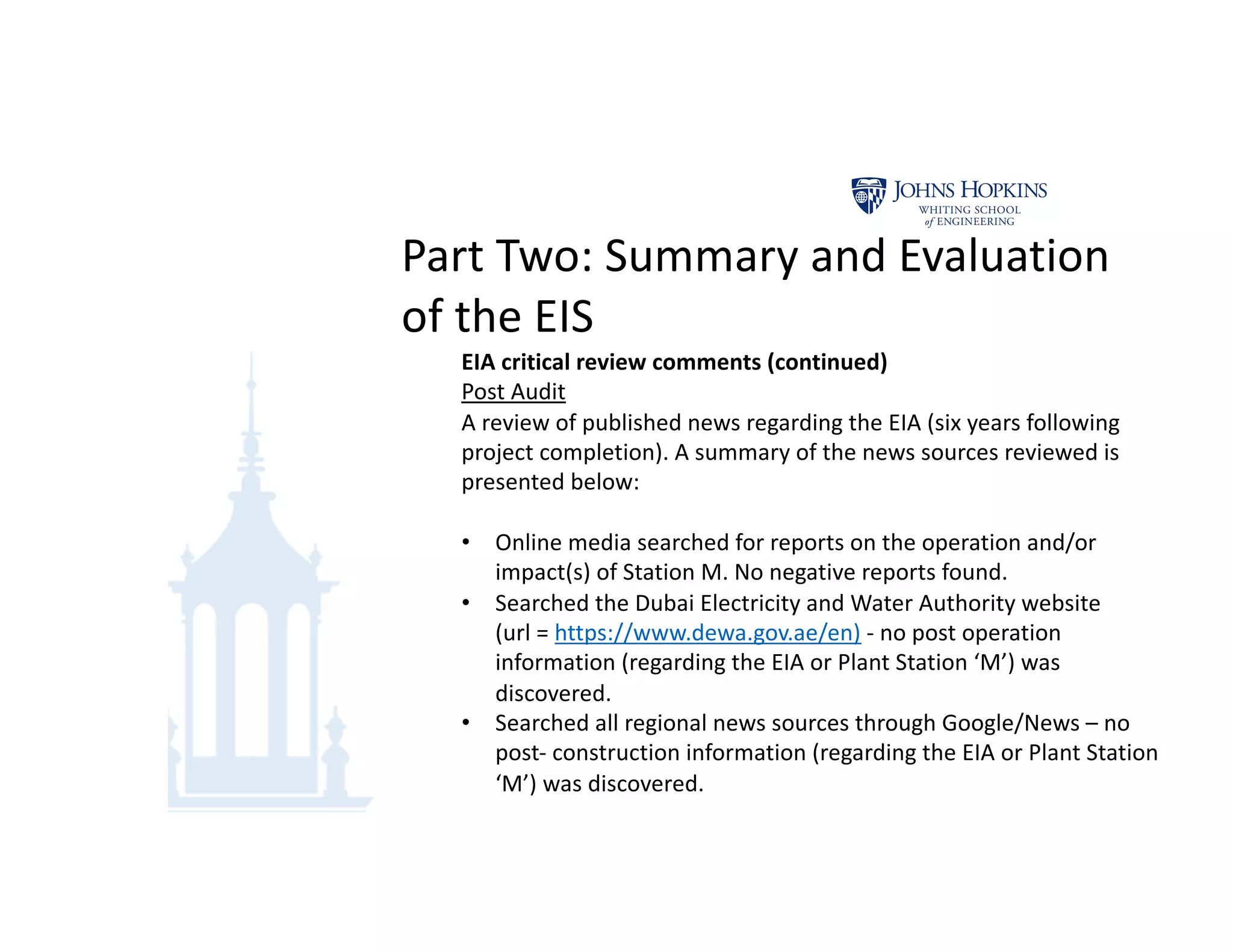 A Critical Post Operational Review: Environmental Impact Assessment for ...