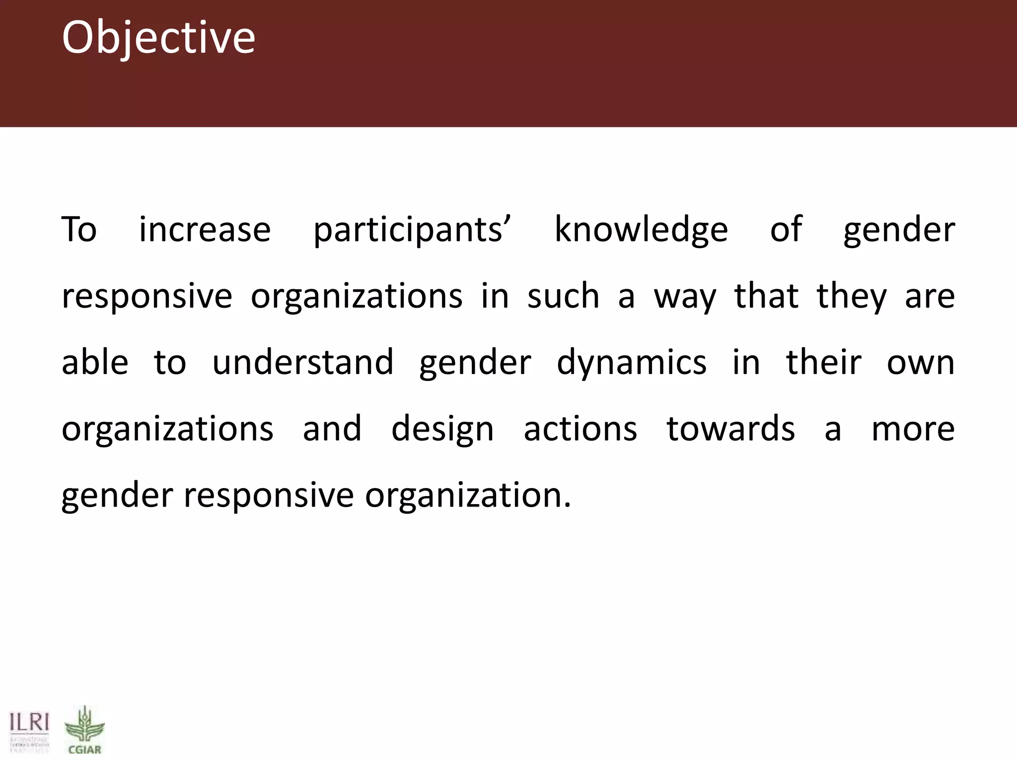 Gender responsive organizations | PPT