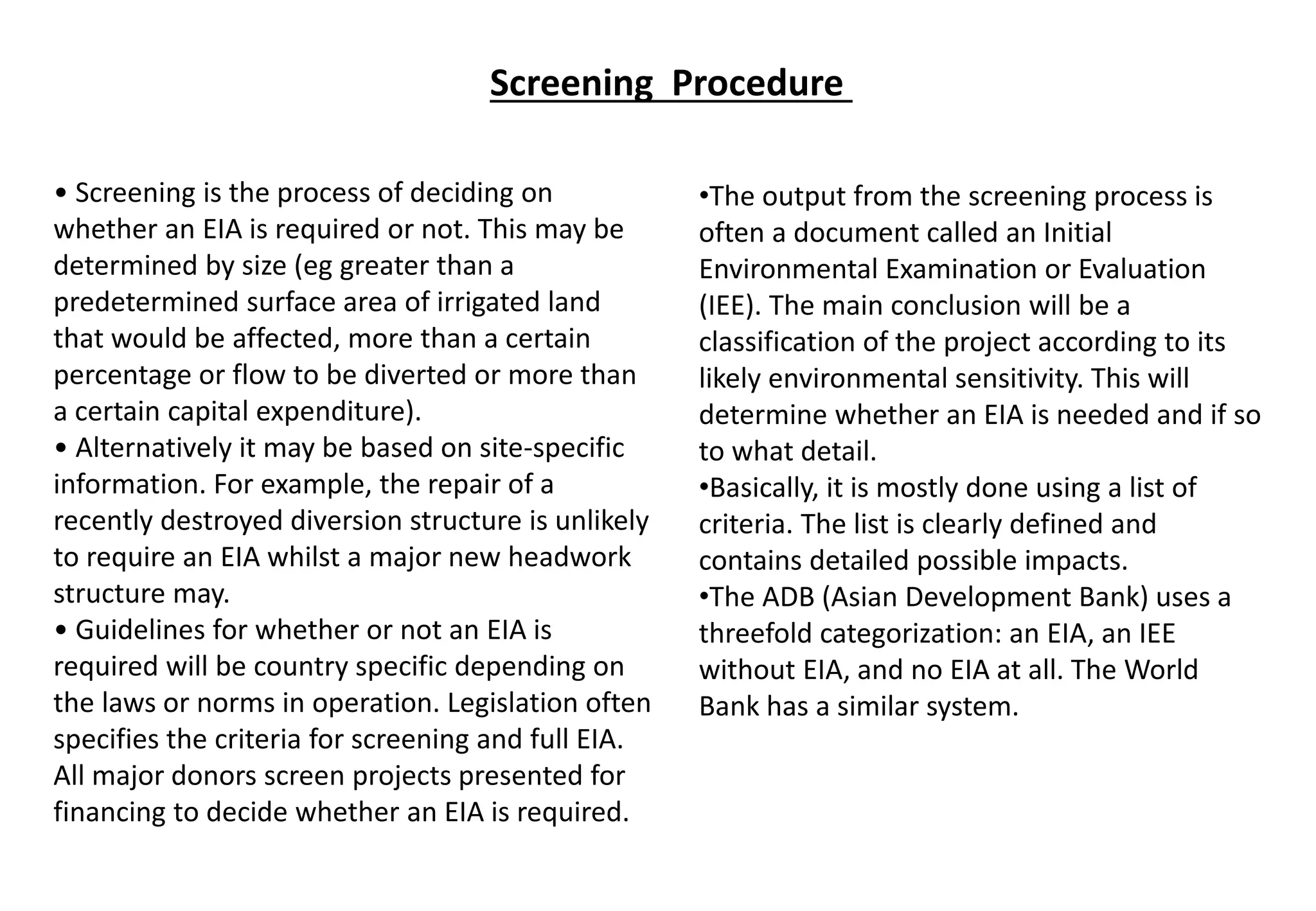 Eia screening | PPTX