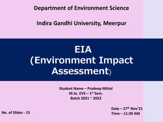 Environment Impact Assessment - EIA | PPT