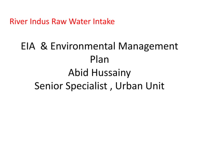 EIA training for Environmental Management Plan | PPTX
