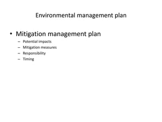 EIA training for Environmental Management Plan | PPTX