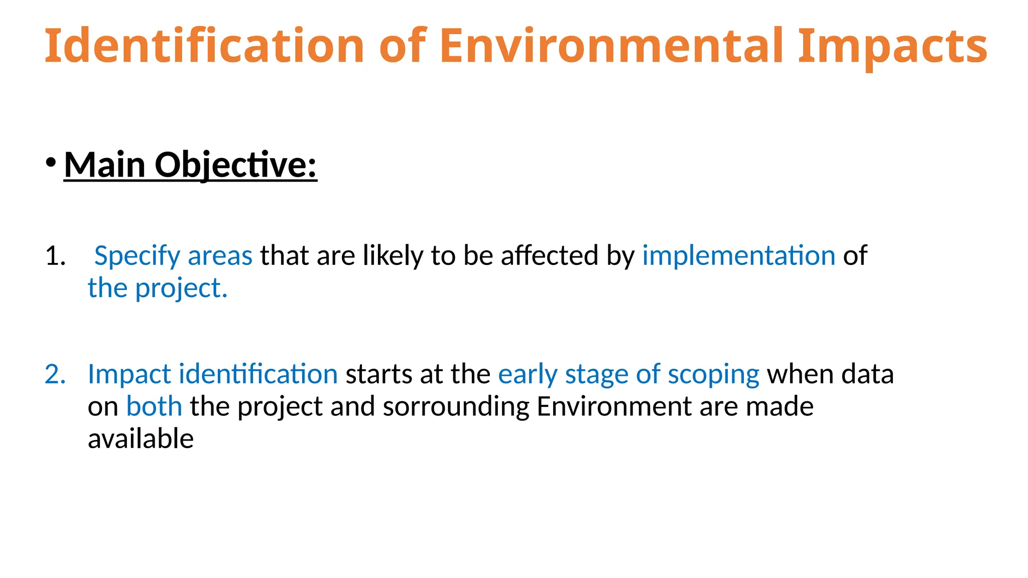 Environmental impact assessment : baseline data generation | PPTX