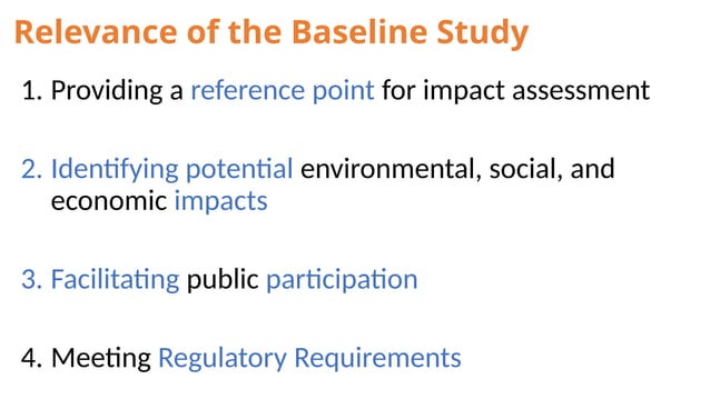 Environmental impact assessment : baseline data generation | PPTX