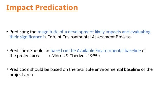 Environmental impact assessment : baseline data generation | PPTX