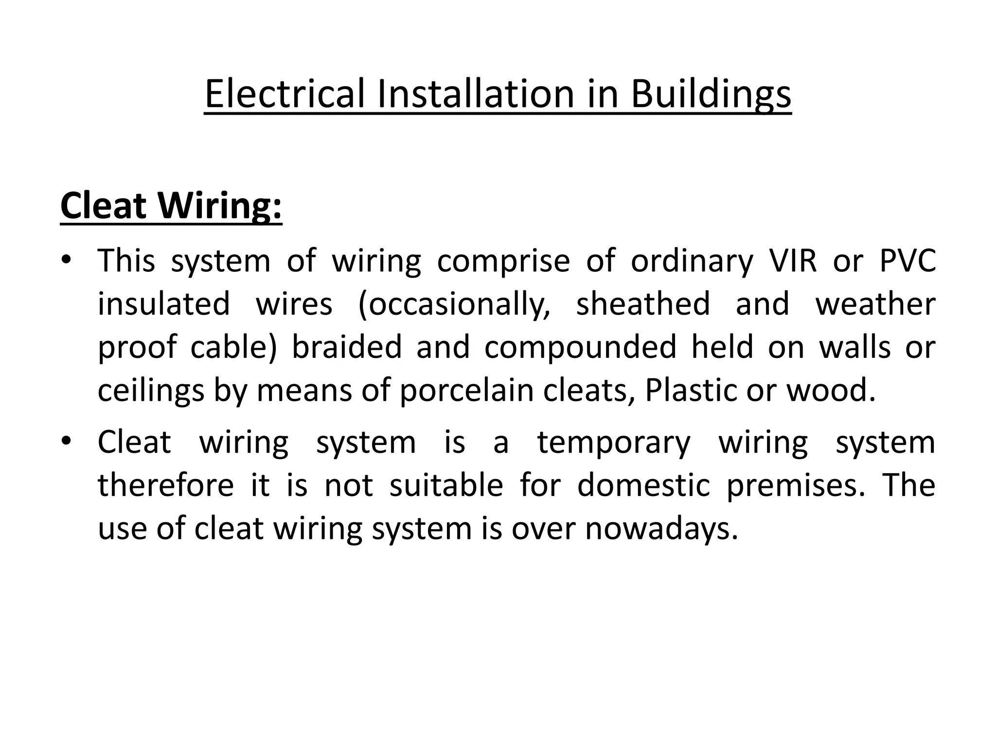 Electrical Installation in Buildings | PPTX