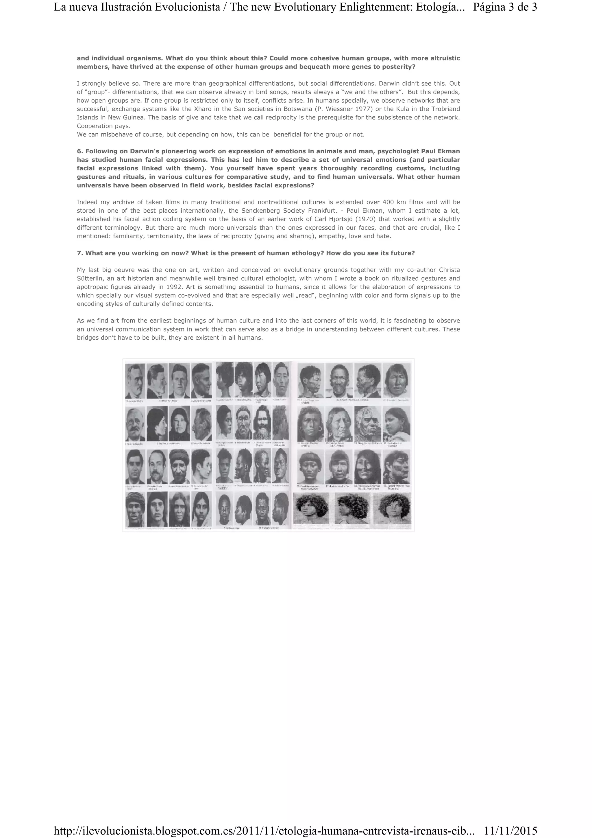 Eibl Eibesfeldt-etologia humana | PDF