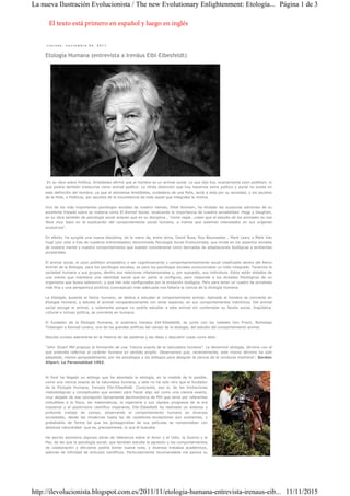 Eibl Eibesfeldt-etologia humana | PDF