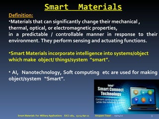 Smart Materials For Military Applications | PPT