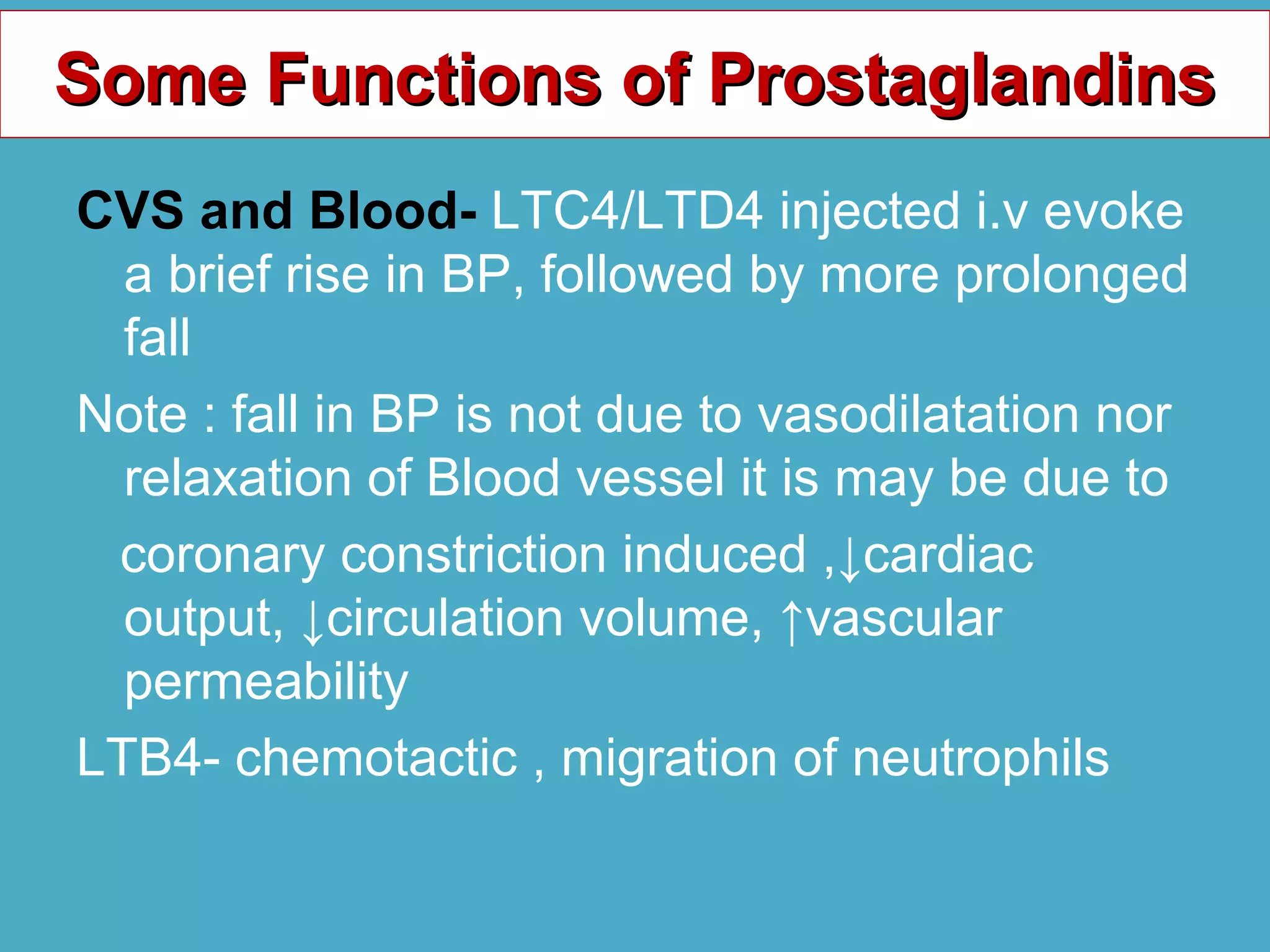 Pharmacology of Eicosanoid | PPT