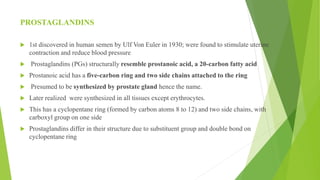 EICOSANOIDS & PROTAGLANDINS.pptx. . | PPTX