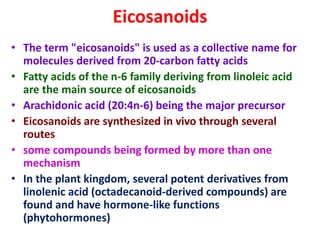 Eicosanoid synthesis | PPTX