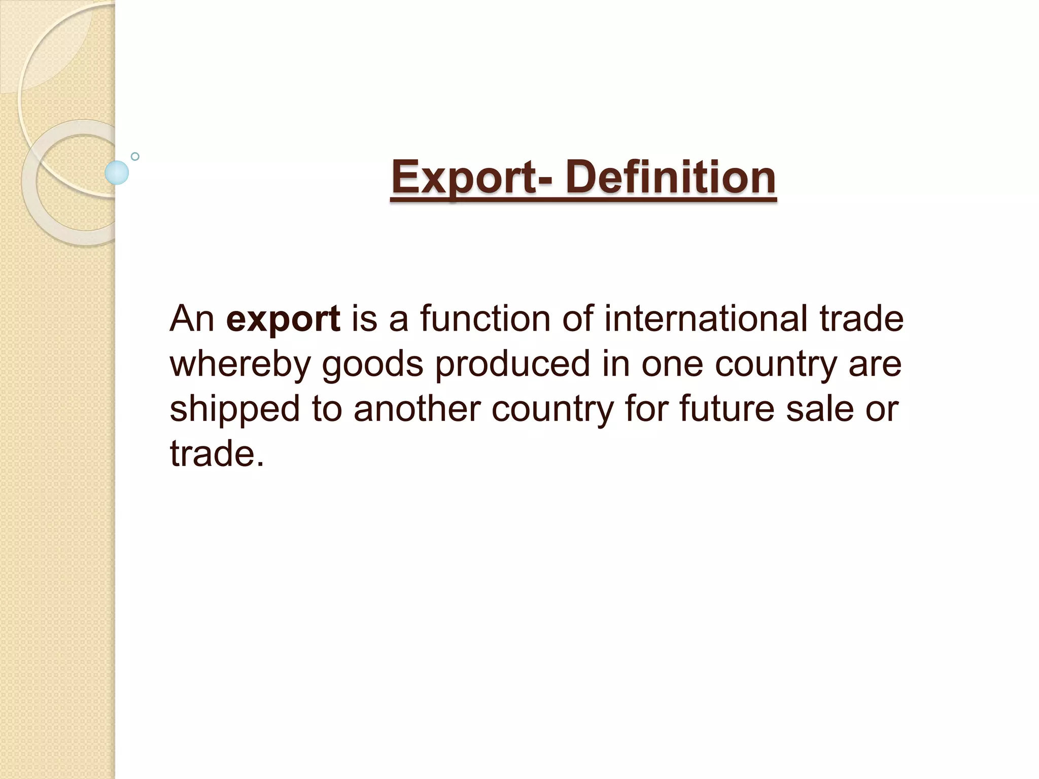 Introduction to Exports | PPTX