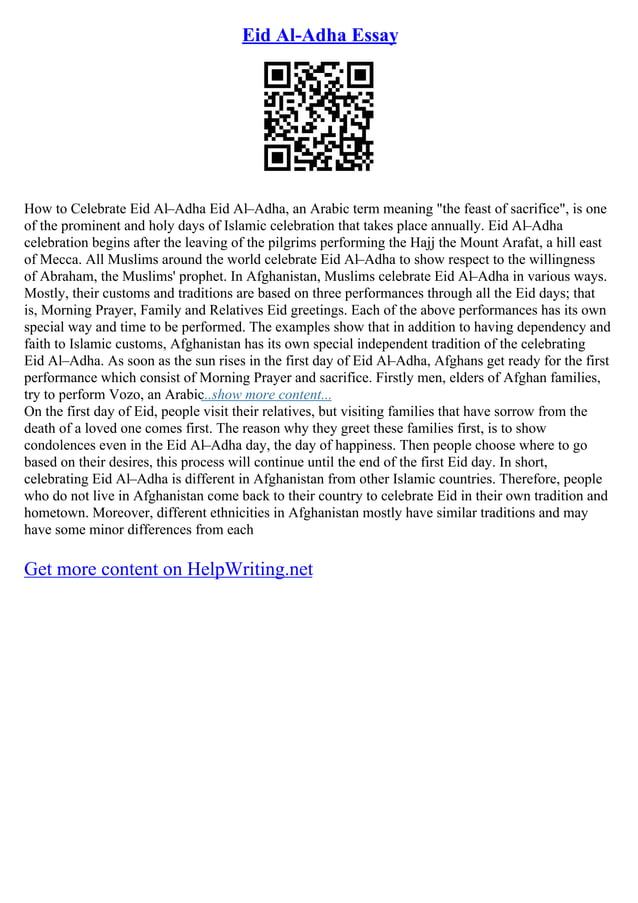 Eid Al-Adha Essay | PDF