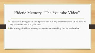 Chelsea's Eidetic Memory and Criminal Minds Presentation | PPTX