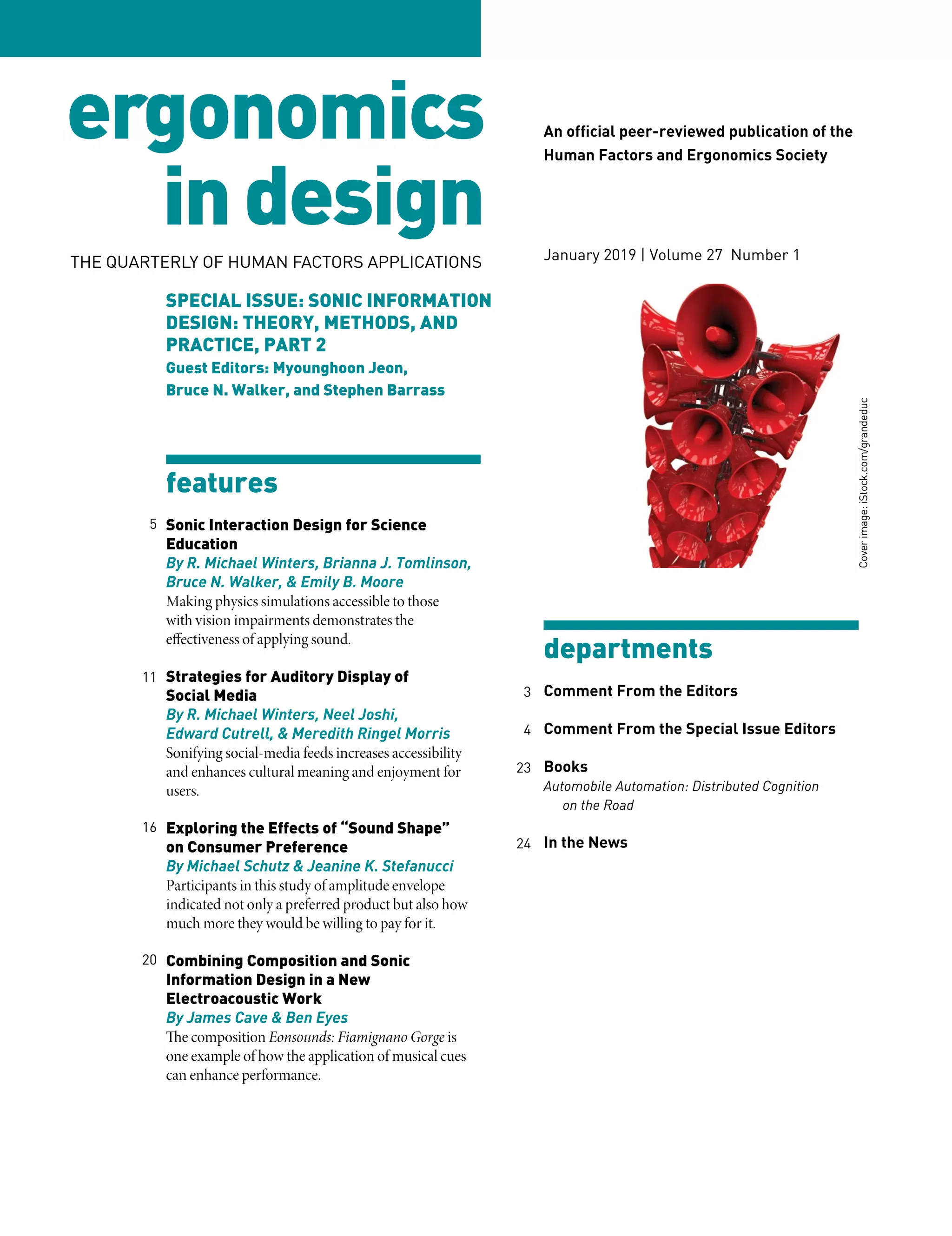 Content - January 2019 Editorial from "Ergonomics in Design" | PDF
