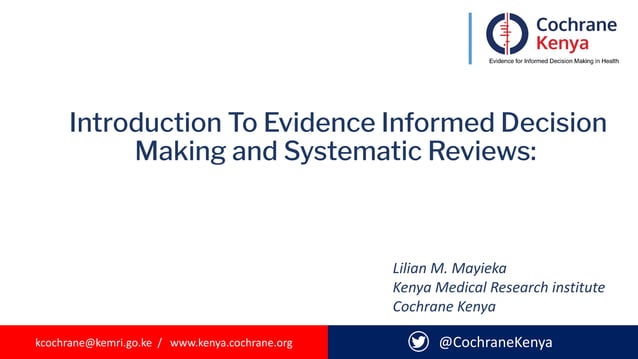 Introductions to EIDM and Systematic Reviews | PPT