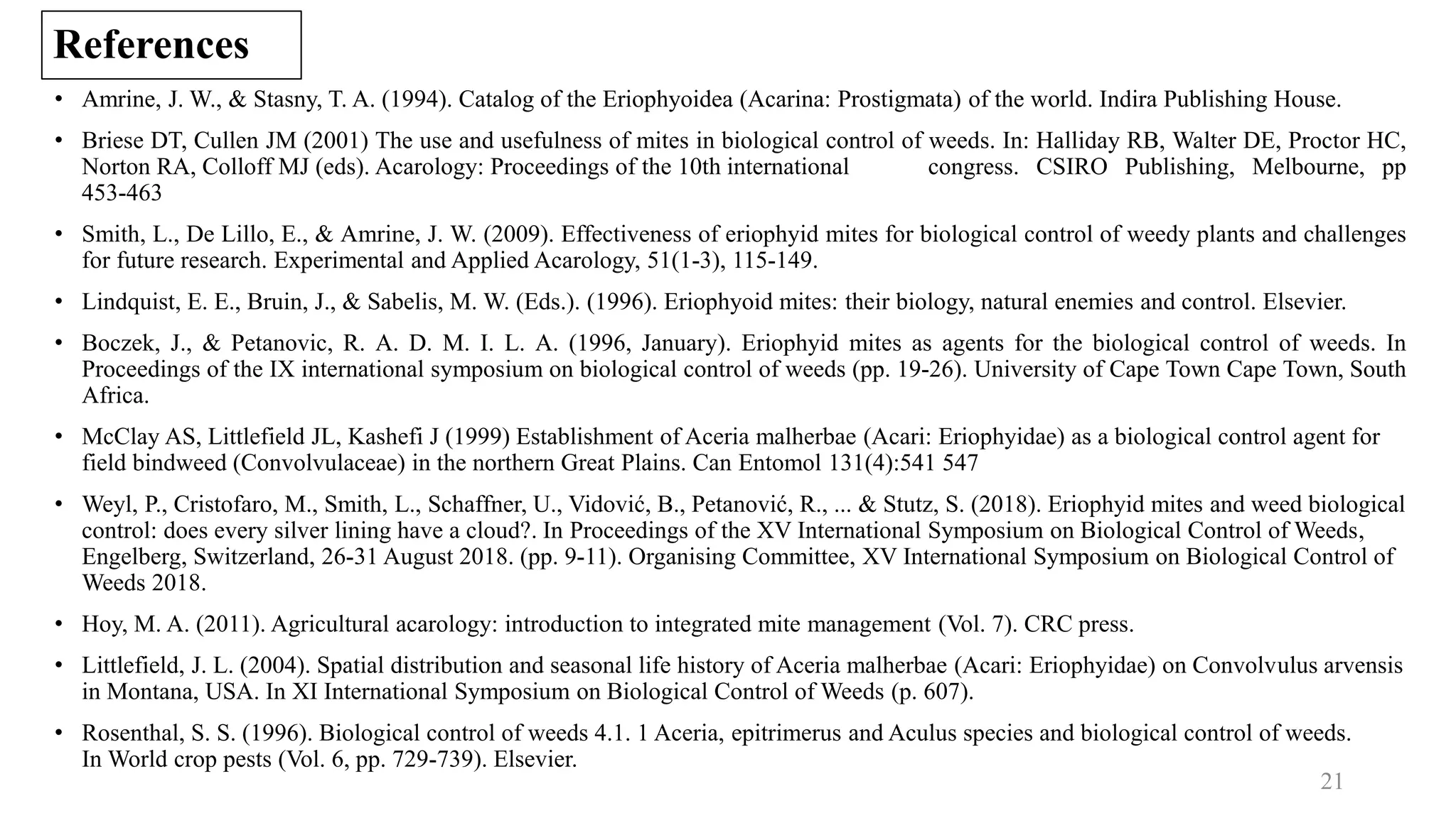 Eriophyoid Mites as Weed Biological Control Agent | PPTX