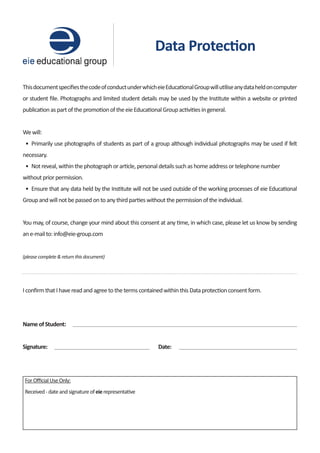 EIE Application for admission form | PDF