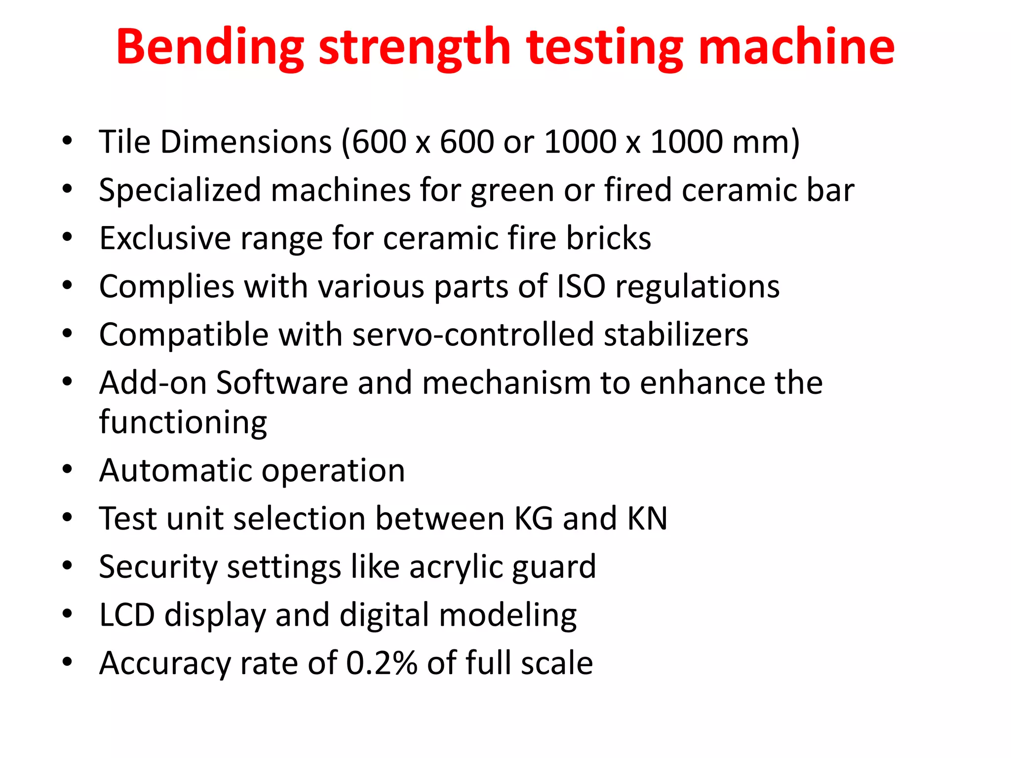 Tiles & Ceramics Testing Instruments | PPTX