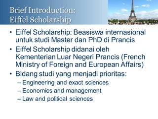 Eiffel scholarship anggita cinditya | PPT