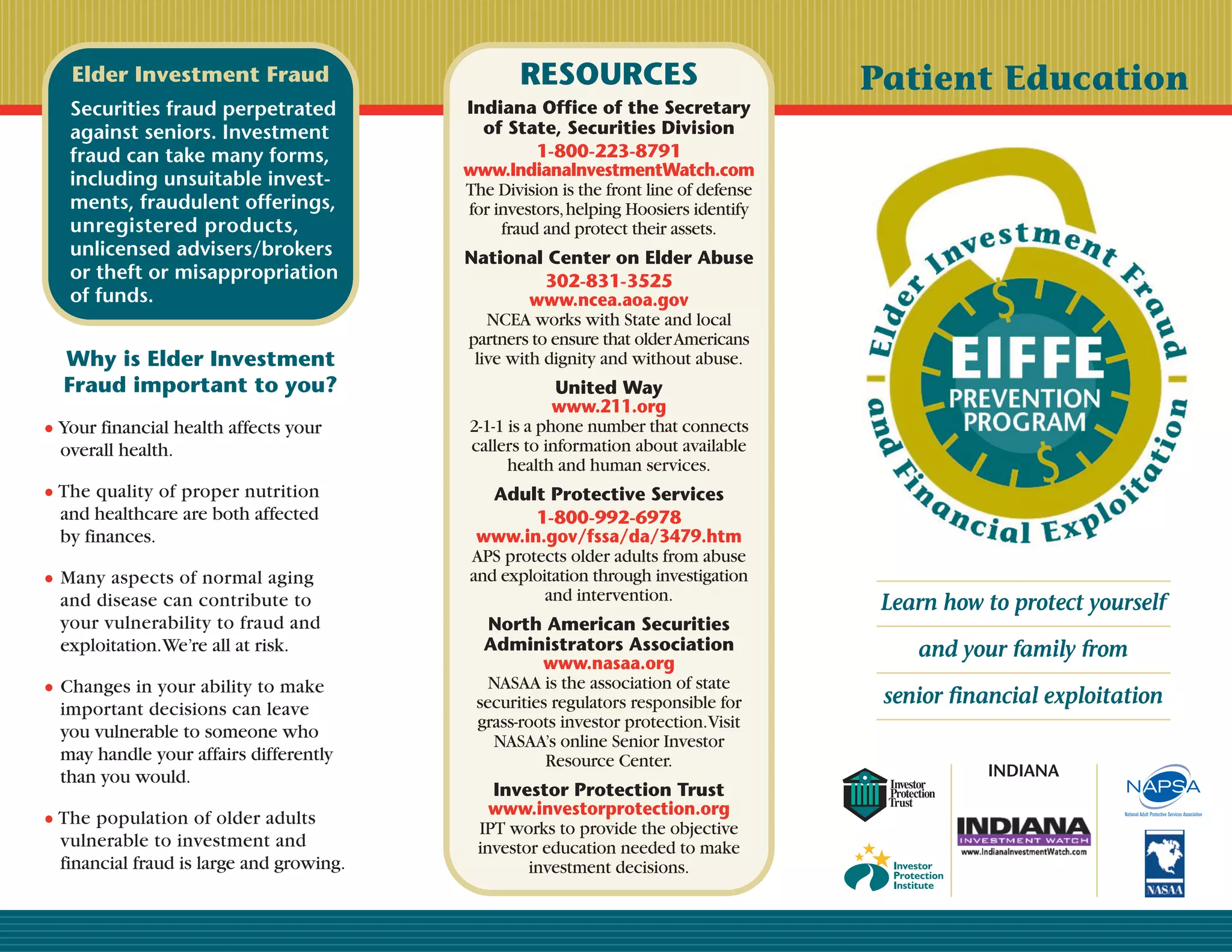 Elder Investment Fraud and Financial Exploitation - Patient Education | PDF