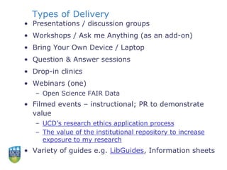 UCD Library's Training Programme and Resources for Researchers | PPT