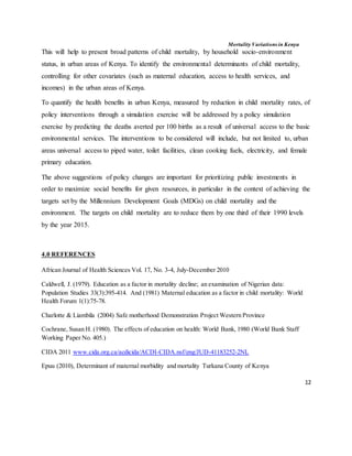 Mortality variations in Kenya | DOCX | Infectious Diseases | Diseases ...