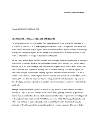 Mortality variations in Kenya | DOCX | Infectious Diseases | Diseases ...