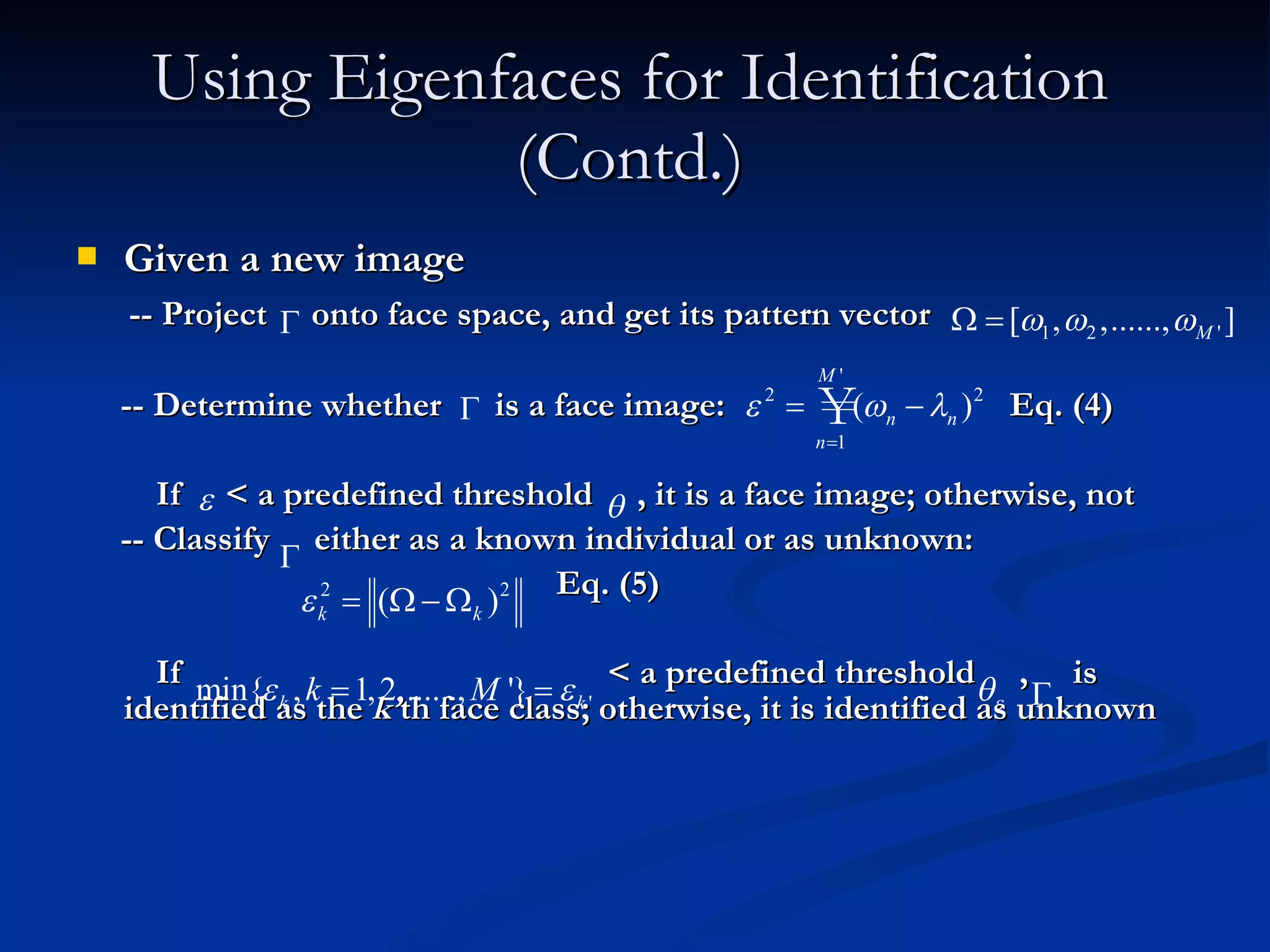 Eigenface For Face Recognition | PPT