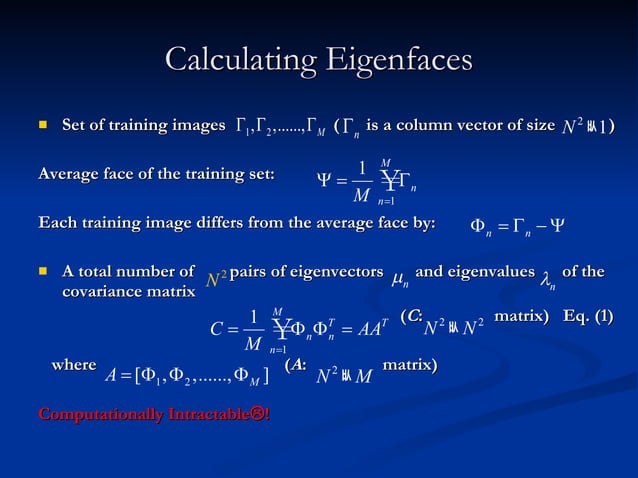 Eigenface For Face Recognition | PPT | Physics | Science