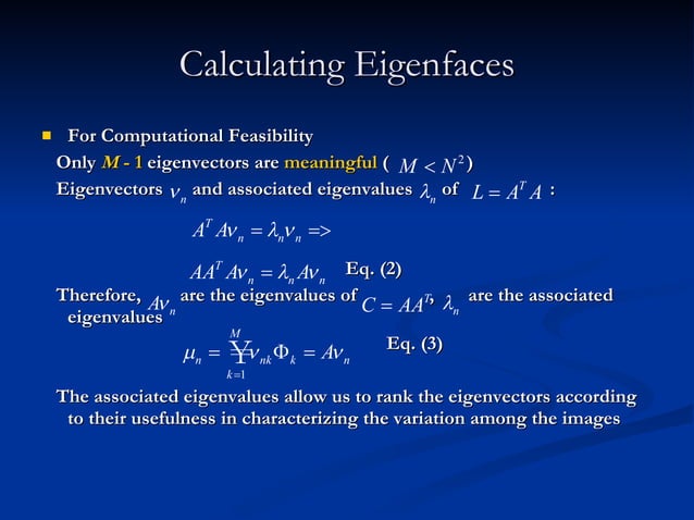 Eigenface For Face Recognition Ppt Physics Science