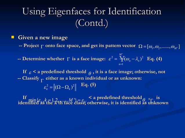 Eigenface For Face Recognition Ppt Physics Science