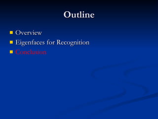 Eigenface For Face Recognition | PPT