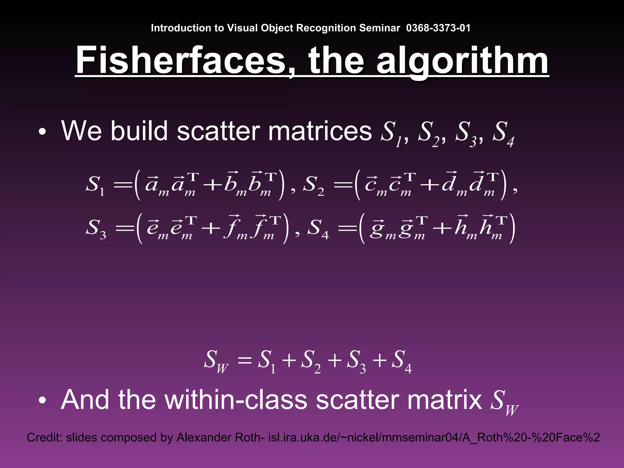 Eigenfaces and Fisherfaces | PPT