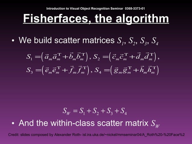 Eigenfaces and Fisherfaces | PPT
