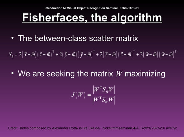 Eigenfaces and Fisherfaces | PPT