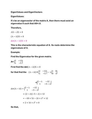 Eigenvalues and eigenvectors | PDF