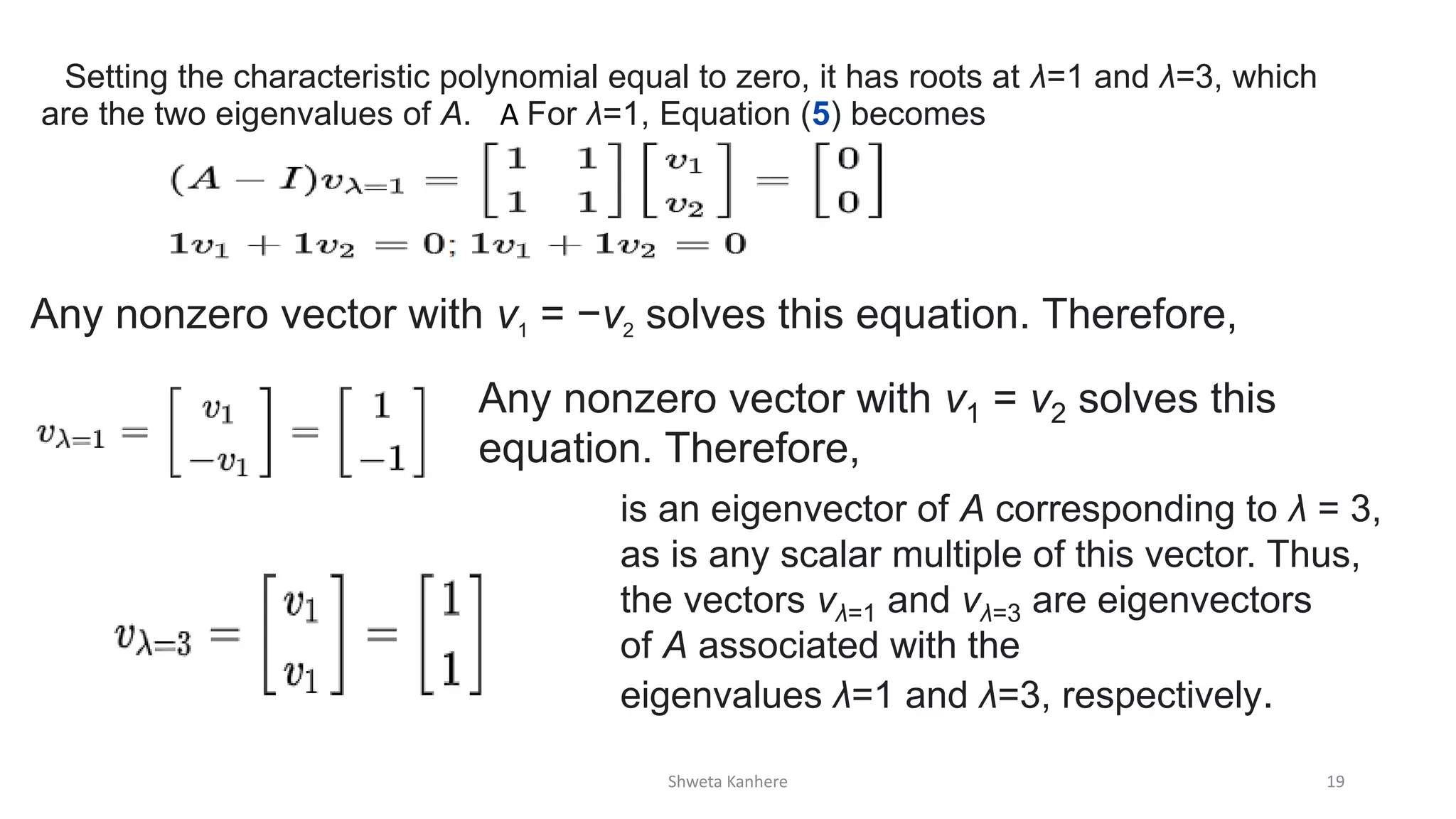 Eigen value and eigen vectors shwetak | PDF