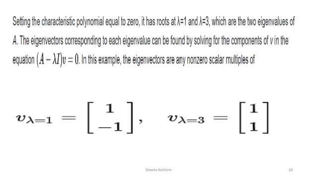 Eigen value and eigen vectors shwetak | PDF