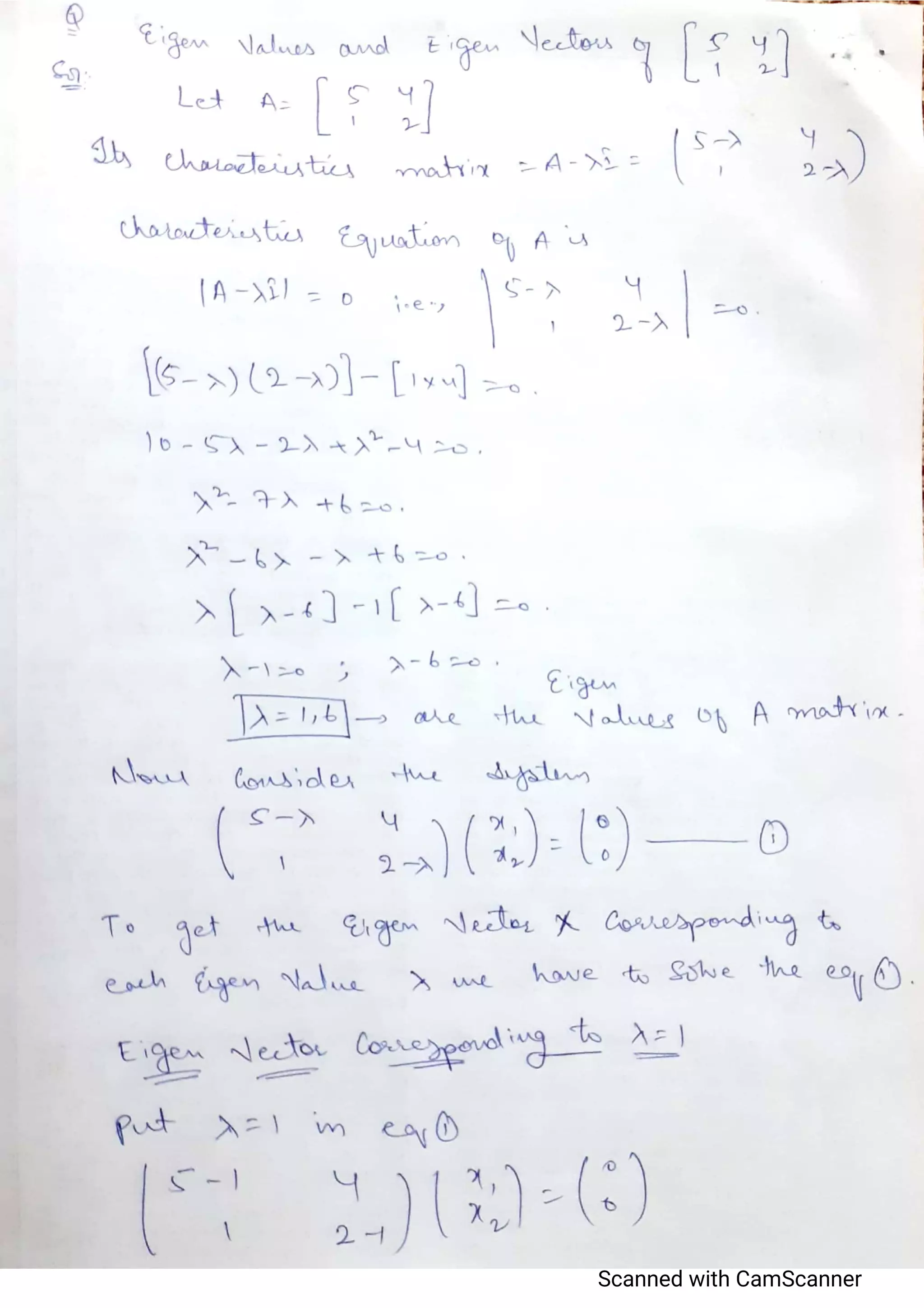 Eigen values and eigen vector | PDF