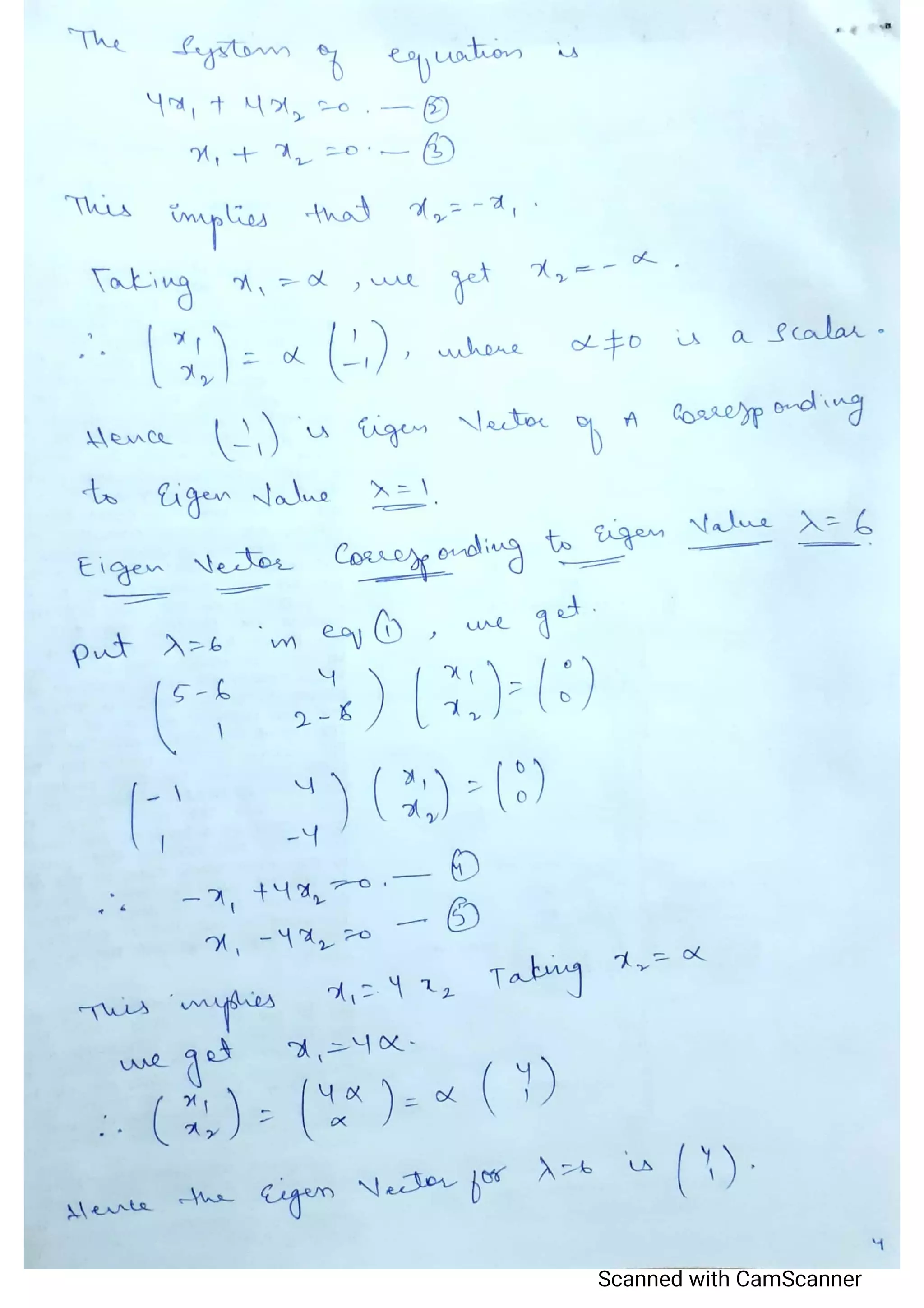 Eigen values and eigen vector | PDF