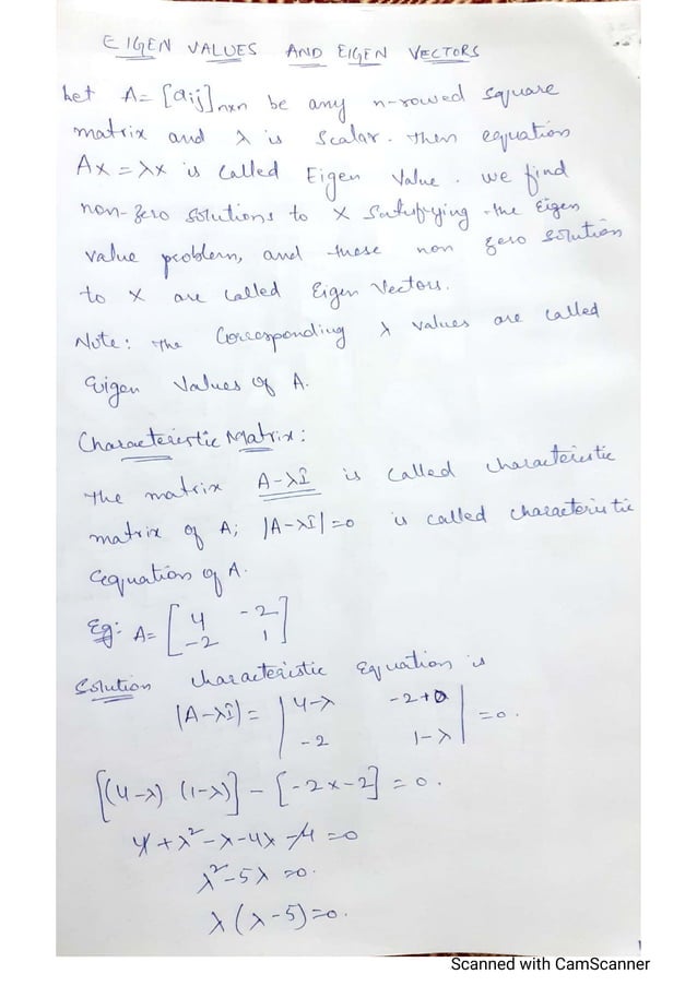 Eigen values and eigen vector | PDF