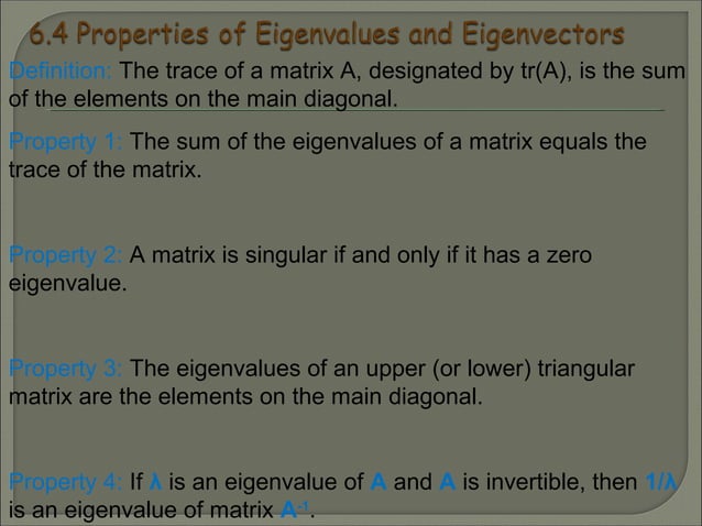 Eigen values and eigenvectors | PPT