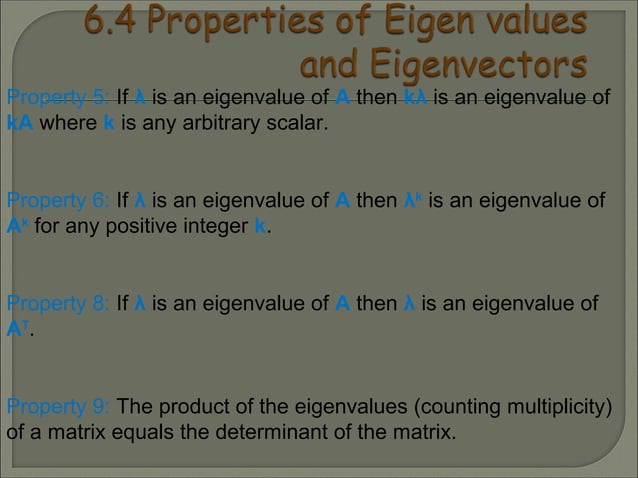 Eigen values and eigenvectors | PPT
