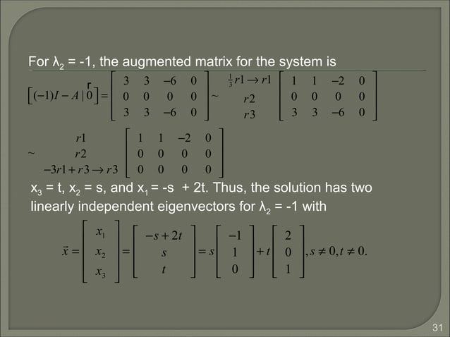 Eigen values and eigenvectors | PPT