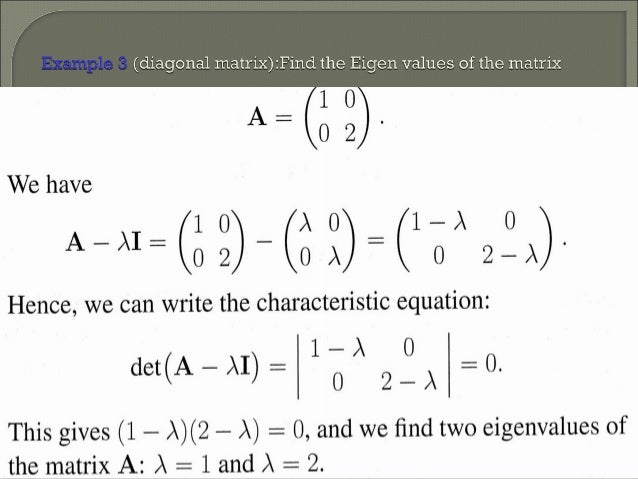Eigen values and eigenvectors