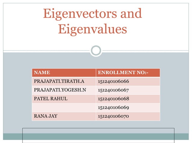 Eigen values and eigen vectors | PPTX