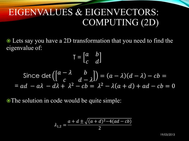 Eigenvalues and eigenvectors of symmetric matrices | PPT
