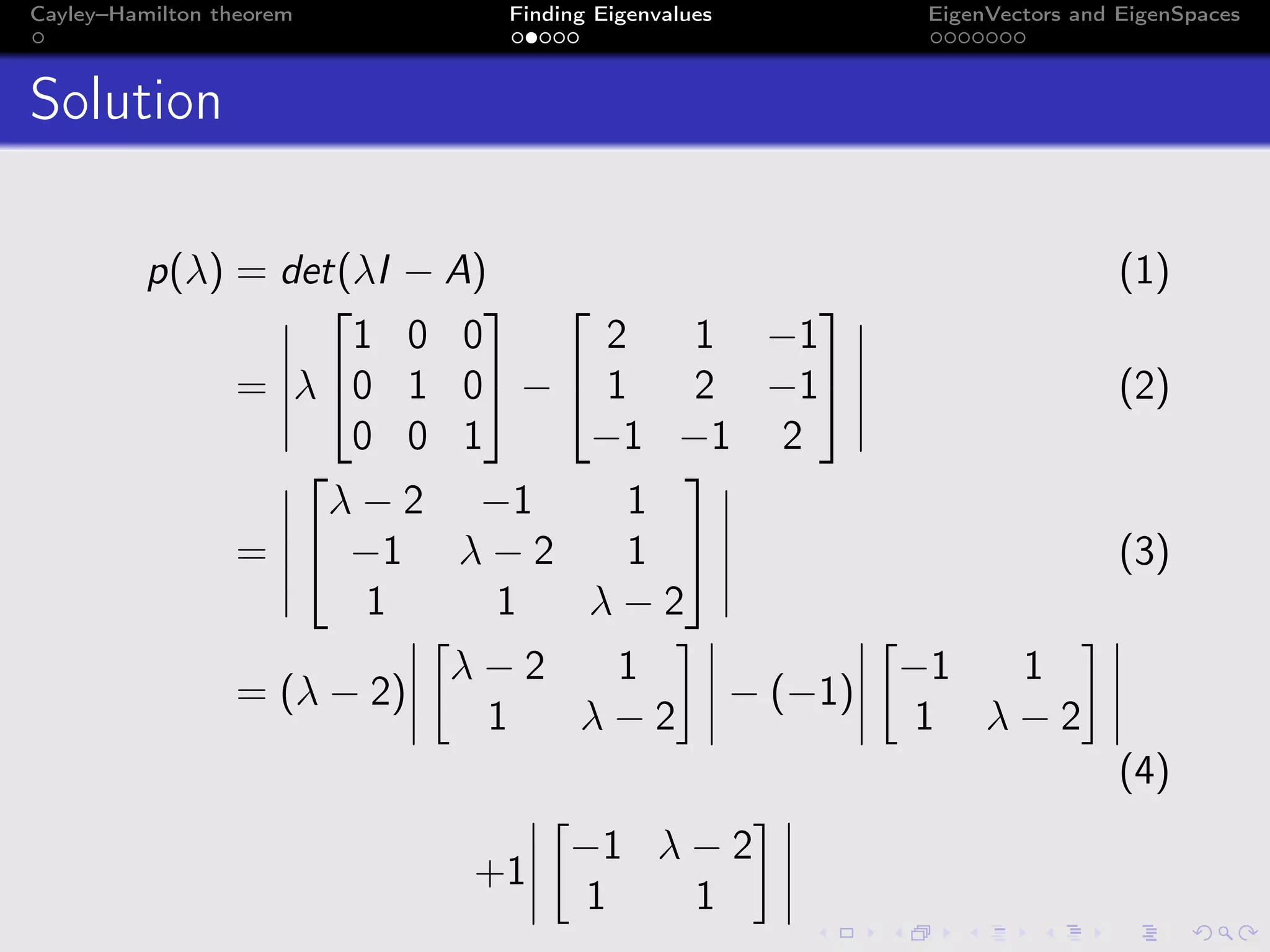 Cayley-Hamilton Theorem, Eigenvalues, Eigenvectors and Eigenspace. | PDF